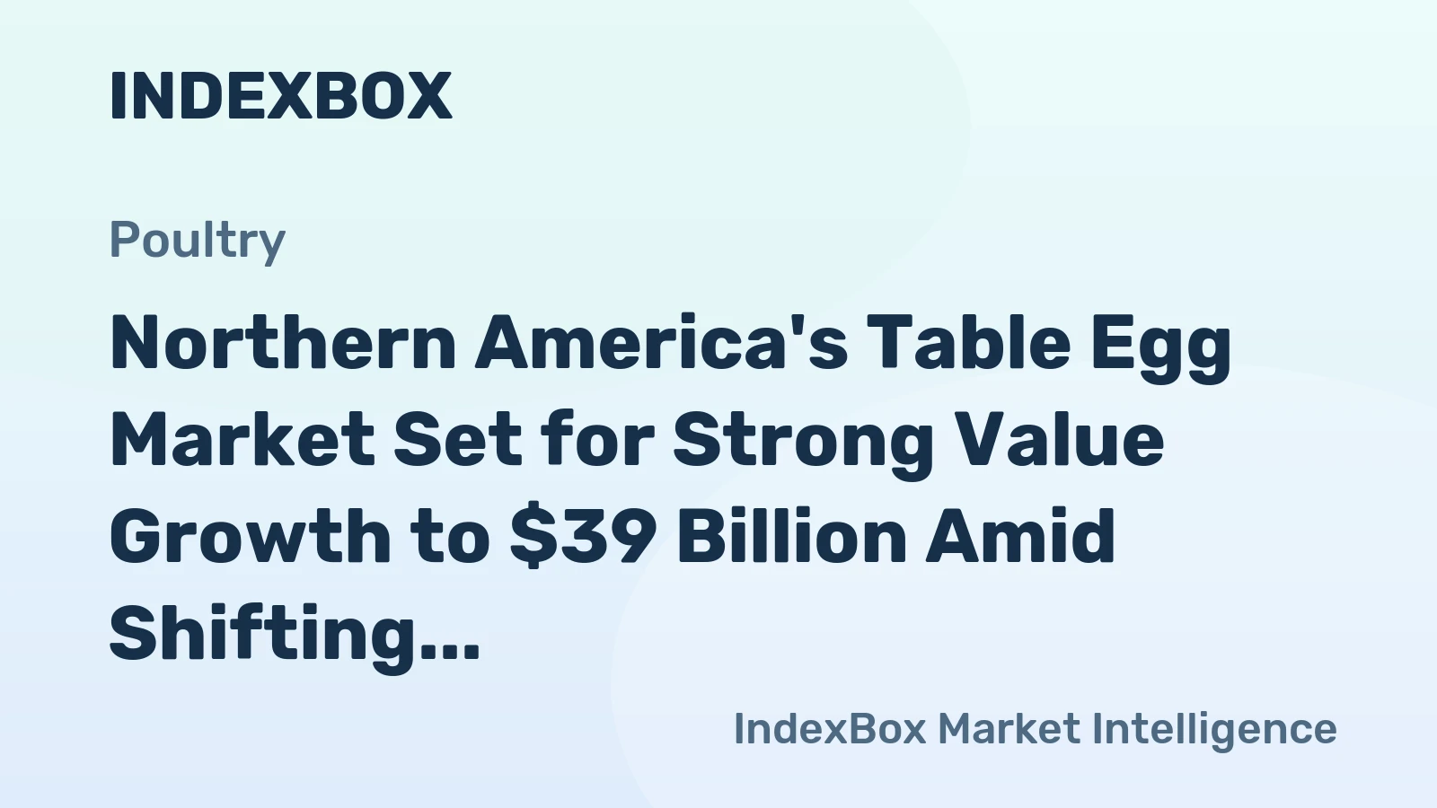 Northern America's Table Egg Market Set for Strong Value Growth to $39 Billion Amid Shifting Trade Dynamics