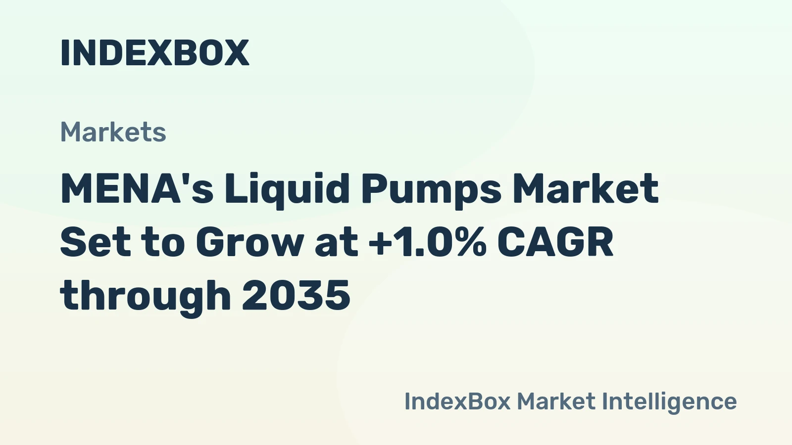 MENA's Liquid Pumps Market Set to Grow at +1.0% CAGR through 2035