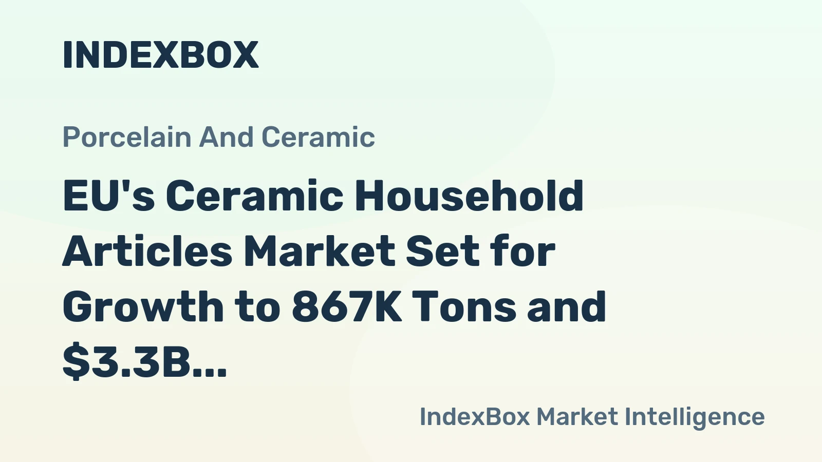 EU's Ceramic Household Articles Market Set for Growth to 867K Tons and $3.3B in Value