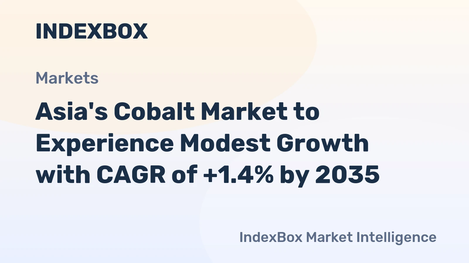 Asia's Cobalt Market to Experience Modest Growth with CAGR of +1.4% by 2035