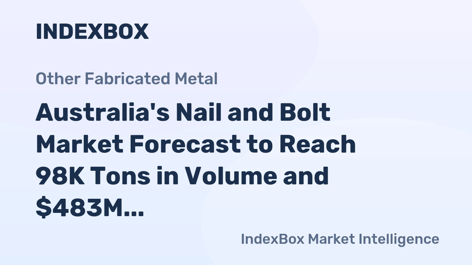 Australia's Nail and Bolt Market Forecast to Reach 98K Tons in Volume and $483M in Value
