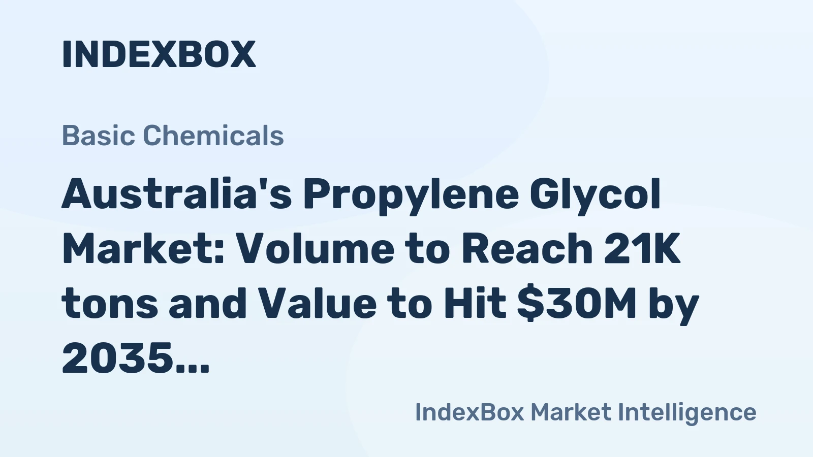 Australia's Propylene Glycol Market: Volume to Reach 21K tons and Value to Hit $30M by 2035