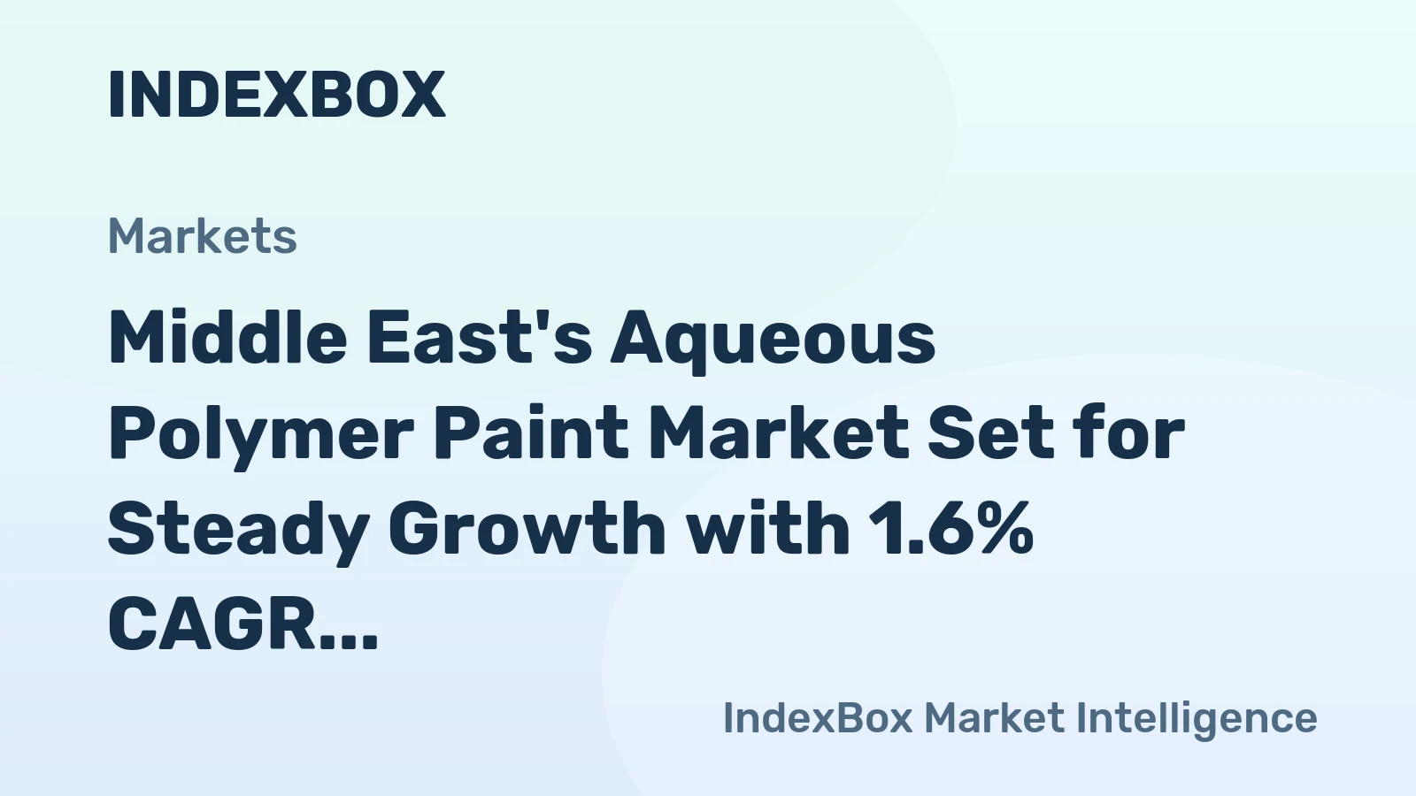 Middle East's Aqueous Polymer Paint Market Set for Steady Growth with 1.6% CAGR in Value