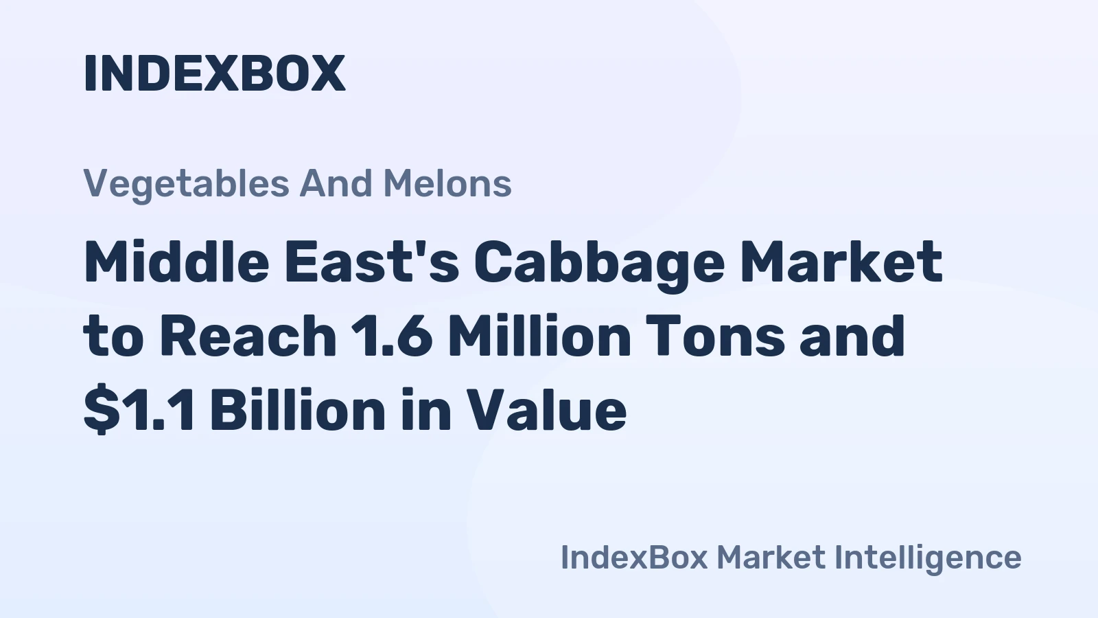 Middle East's Cabbage Market to Reach 1.6 Million Tons and $1.1 Billion in Value