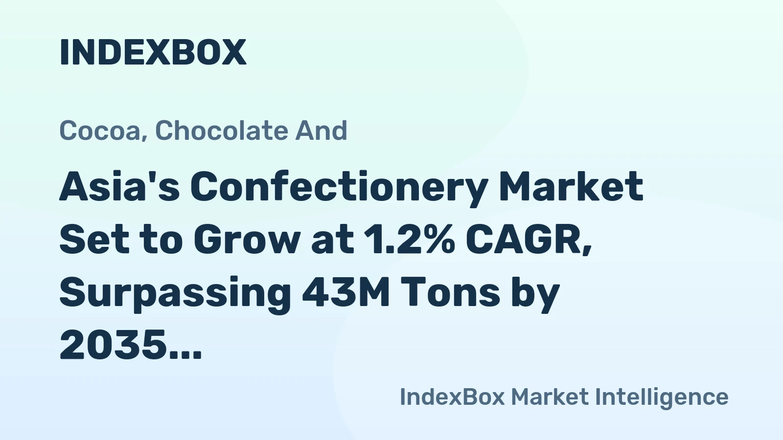 Asia's Confectionery Market Set to Grow at 1.2% CAGR, Surpassing 43M Tons by 2035