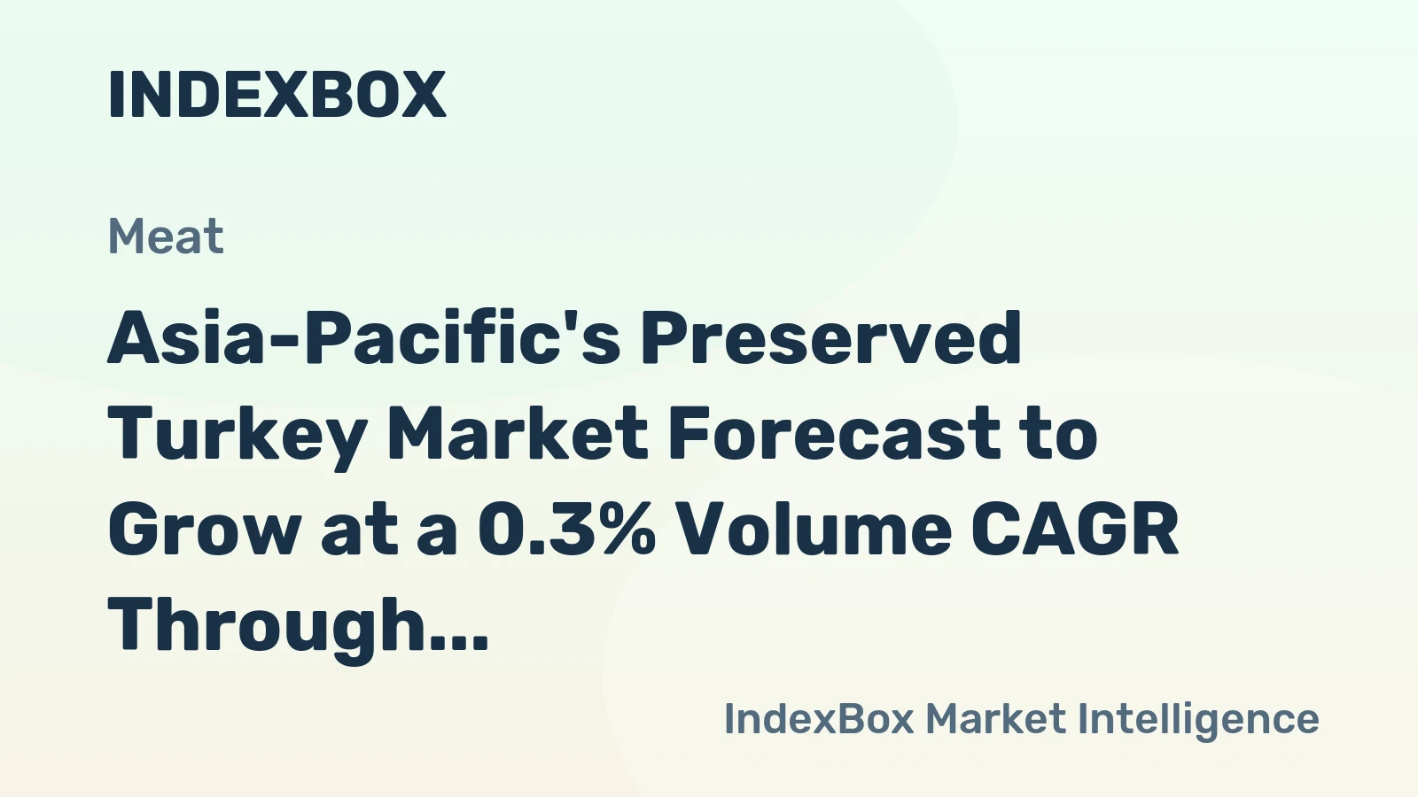 Asia-Pacific's Preserved Turkey Market Forecast to Grow at a 0.3% Volume CAGR Through 2035