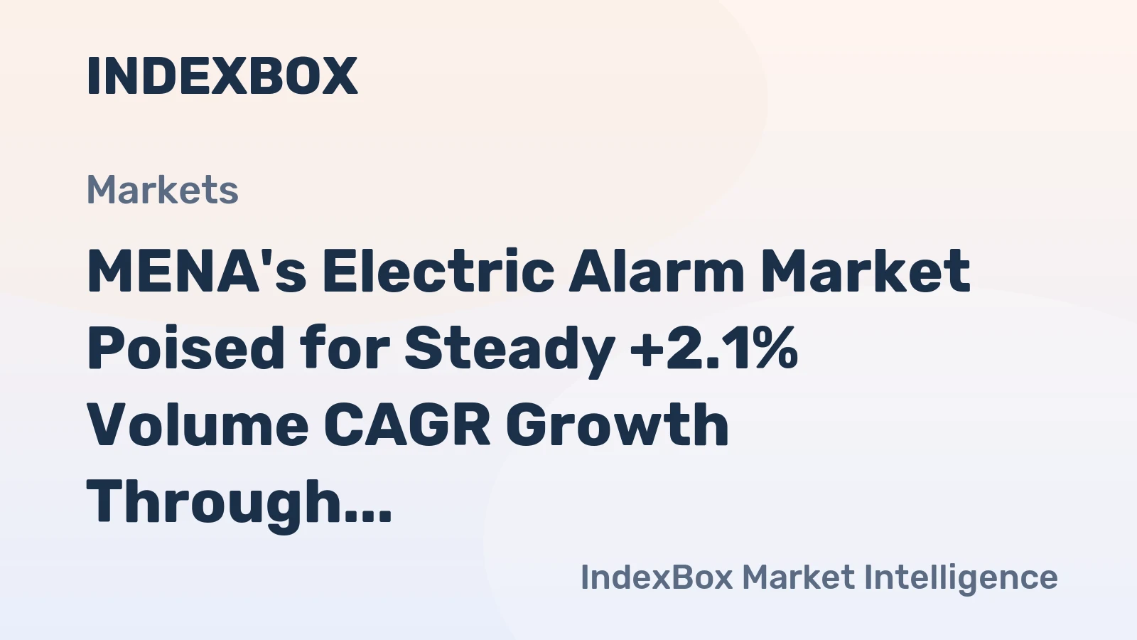 MENA's Electric Alarm Market Poised for Steady +2.1% Volume CAGR Growth Through 2035