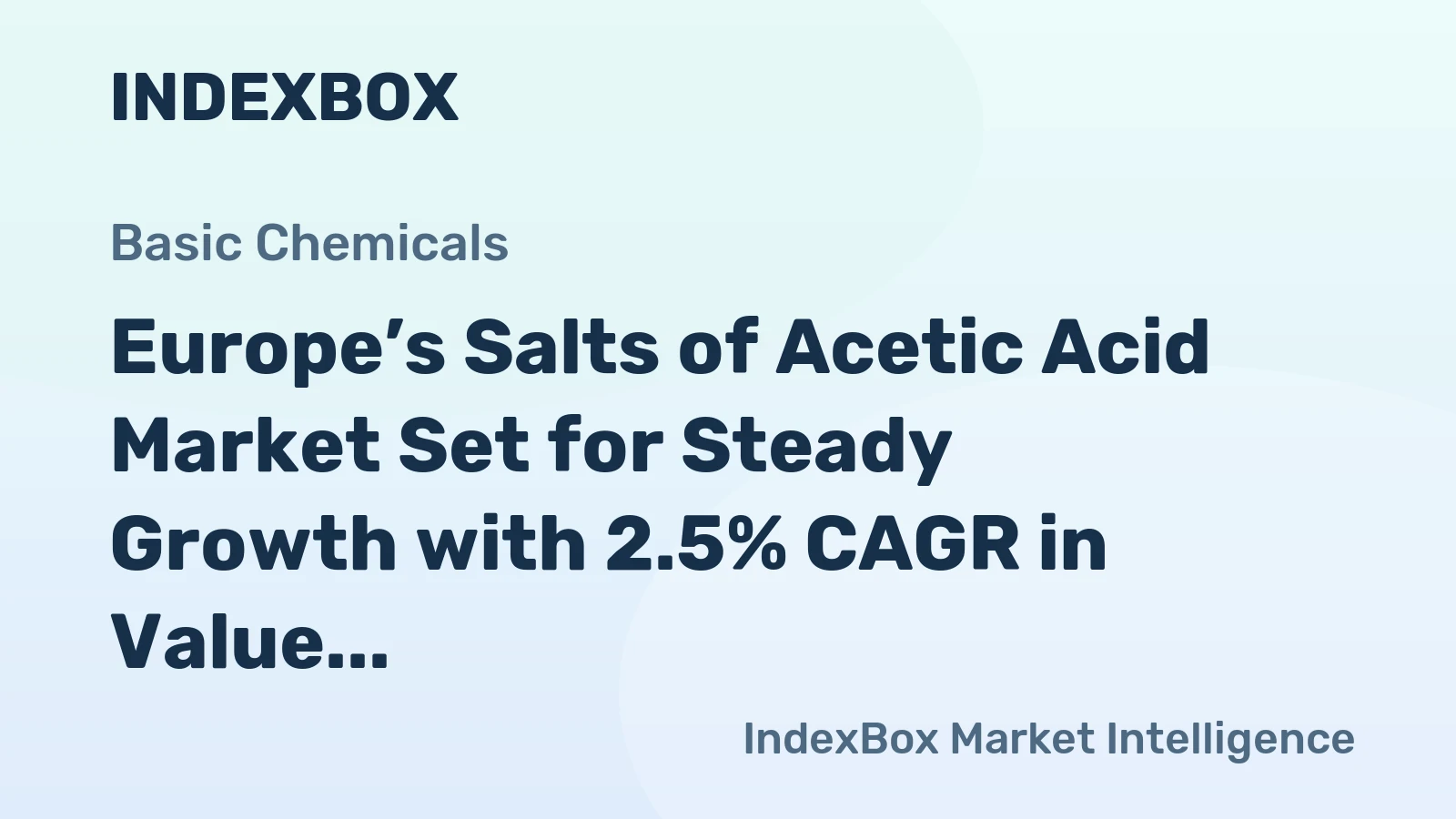 Europe’s Salts of Acetic Acid Market Set for Steady Growth with 2.5% CAGR in Value