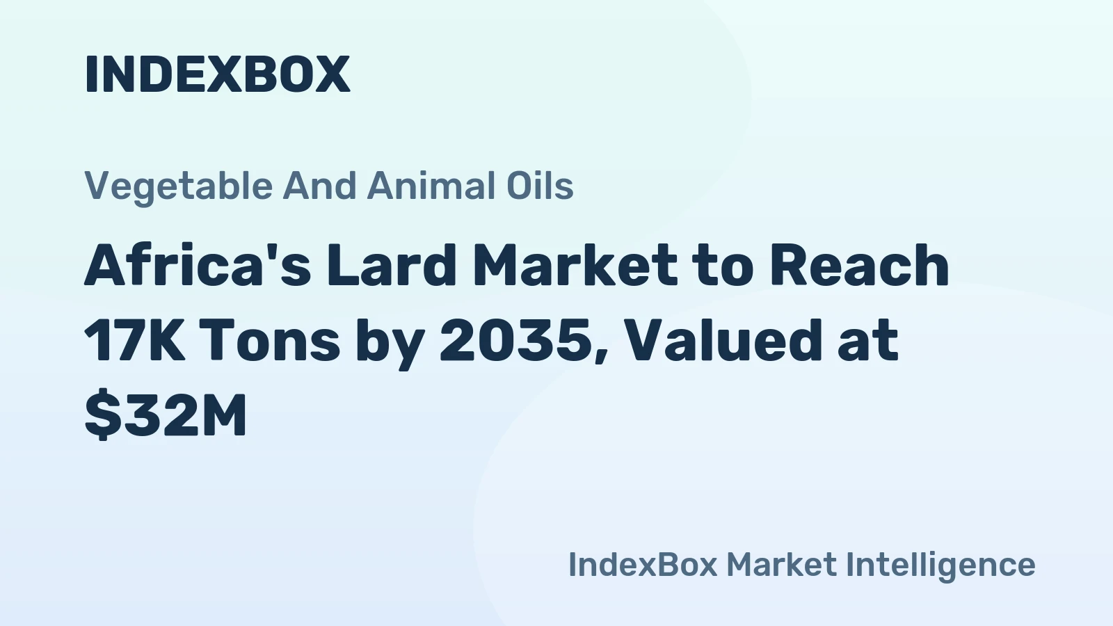 Africa's Lard Market to Reach 17K Tons by 2035, Valued at $32M