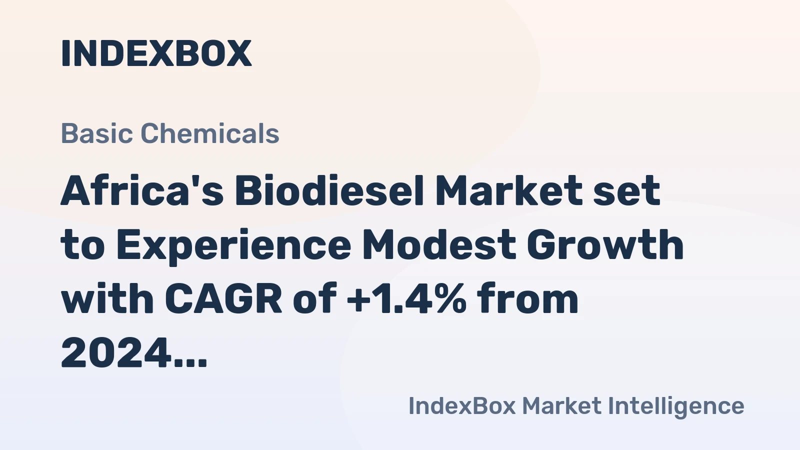 Africa's Biodiesel Market set to Experience Modest Growth with CAGR of +1.4% from 2024 to 2035