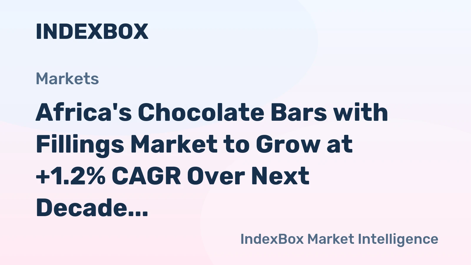 Africa's Chocolate Bars with Fillings Market to Grow at +1.2% CAGR Over Next Decade
