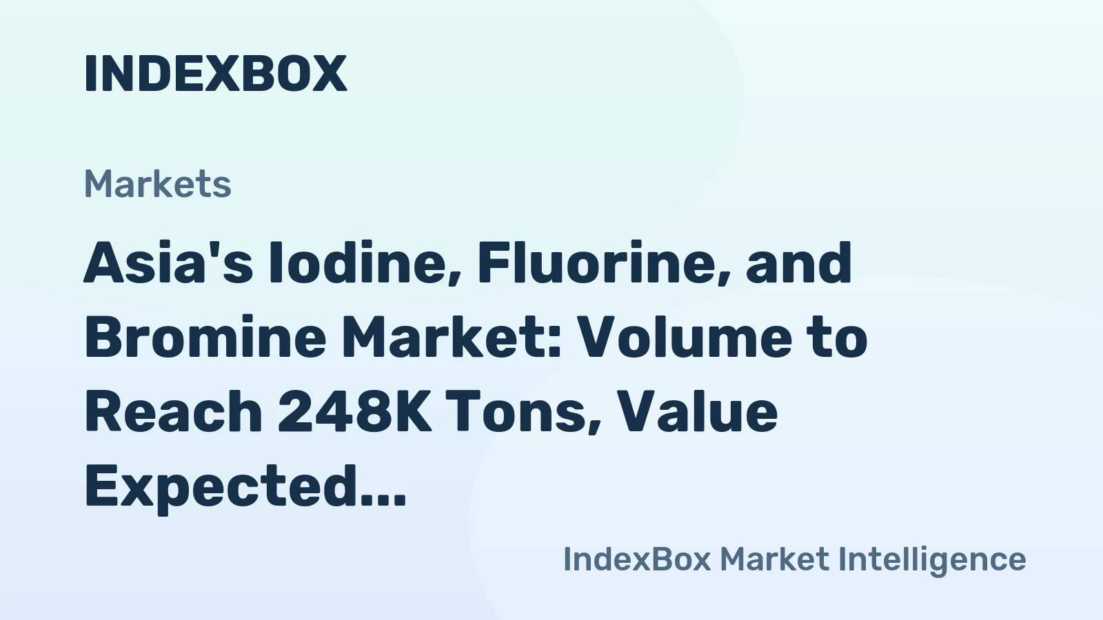 Asia's Iodine, Fluorine, and Bromine Market: Volume to Reach 248K Tons, Value Expected to Hit $2B by 2035