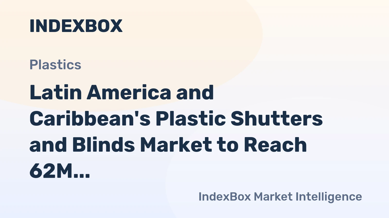 Latin America and Caribbean's Plastic Shutters and Blinds Market to Reach 62M Units and $511M by 2035