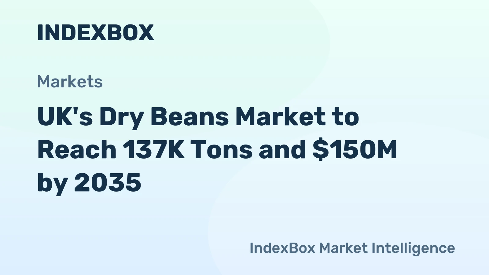 UK's Dry Beans Market to Reach 137K Tons and $150M by 2035