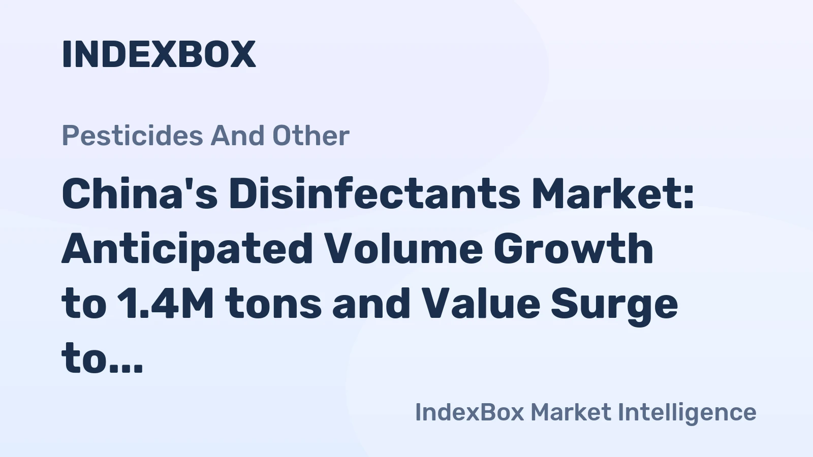 China's Disinfectants Market: Anticipated Volume Growth to 1.4M tons and Value Surge to $3.2B by 2035