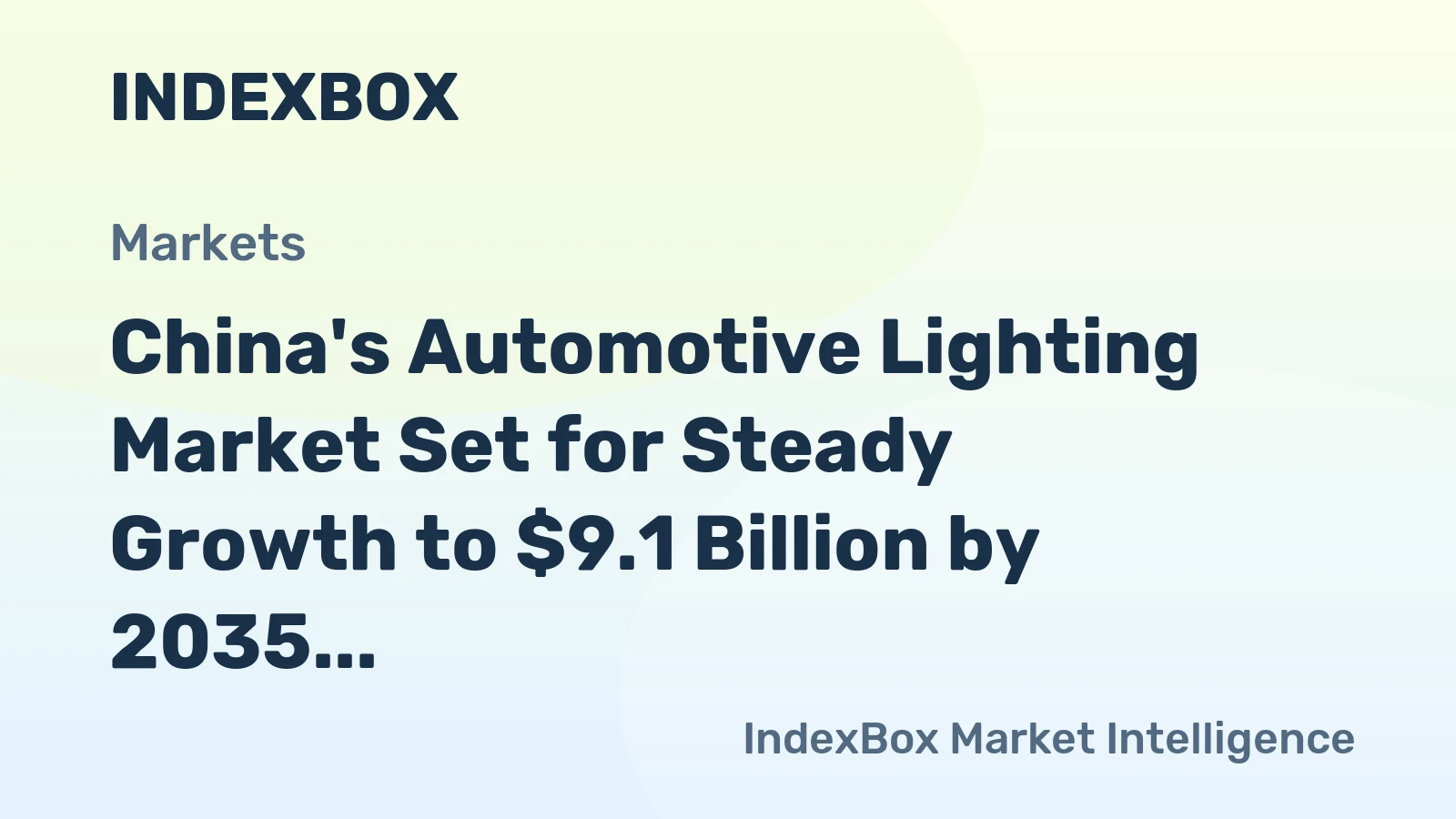 China's Automotive Lighting Market Set for Steady Growth to $9.1 Billion by 2035
