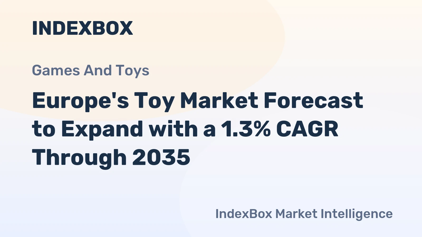 Europe's Toy Market Forecast to Expand with a 1.3% CAGR Through 2035