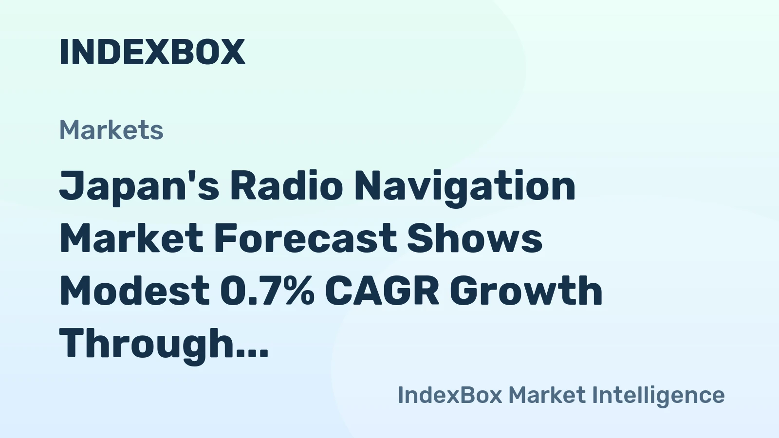 Japan's Radio Navigation Market Forecast Shows Modest 0.7% CAGR Growth Through 2035