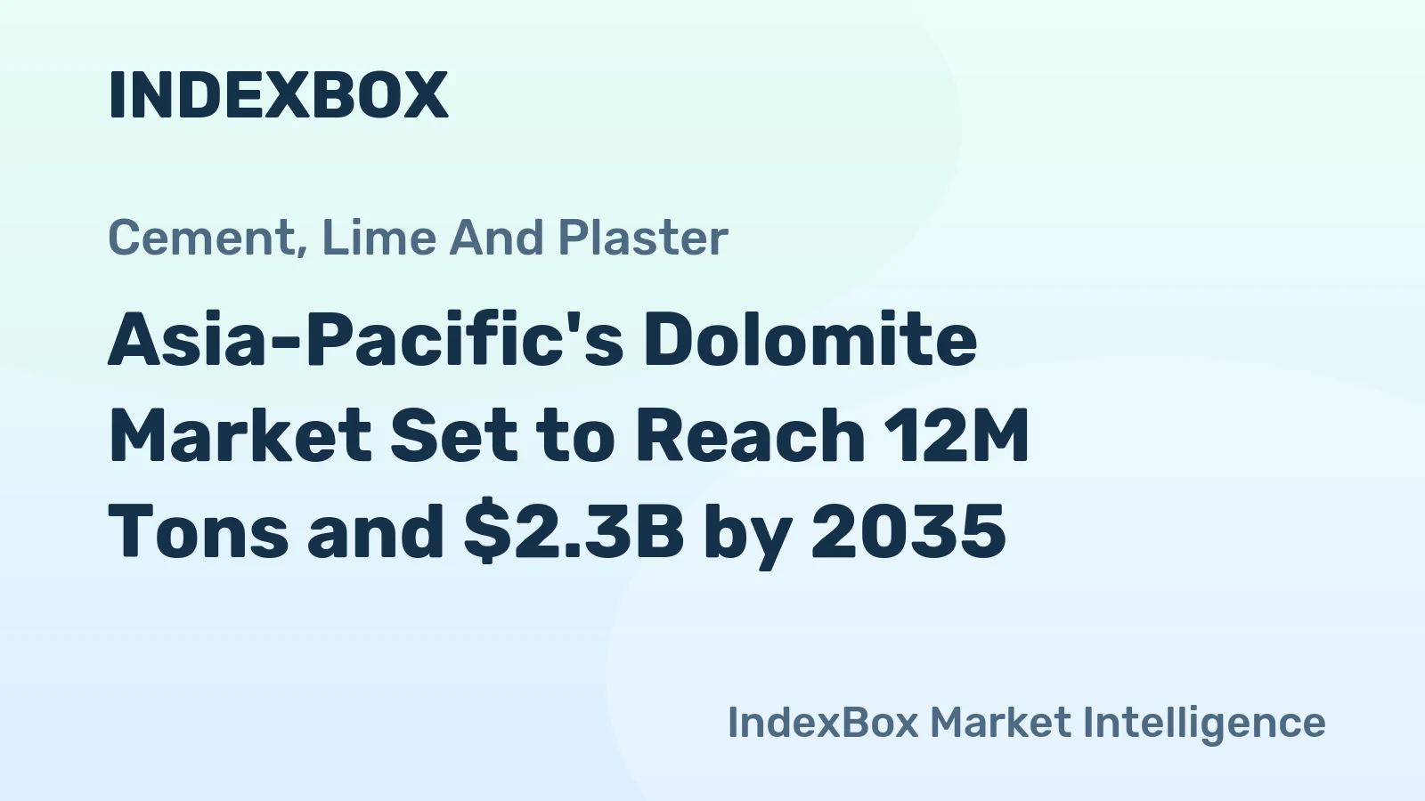 Asia-Pacific's Dolomite Market Set to Reach 12M Tons and $2.3B by 2035