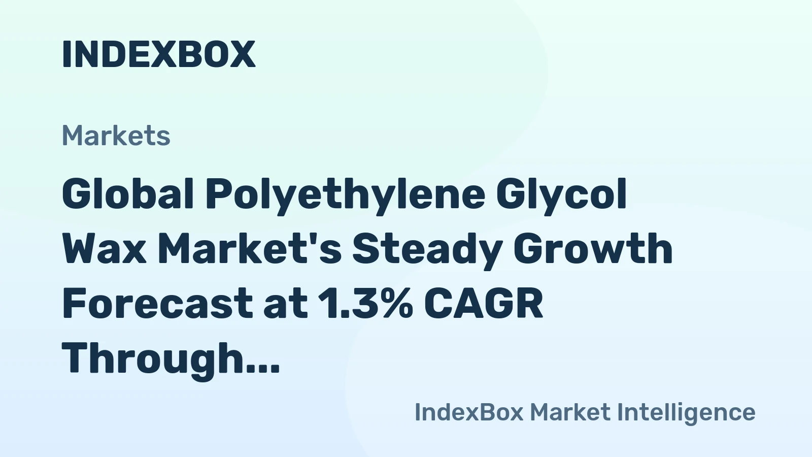 Global Polyethylene Glycol Wax Market's Steady Growth Forecast at 1.3% CAGR Through 2035