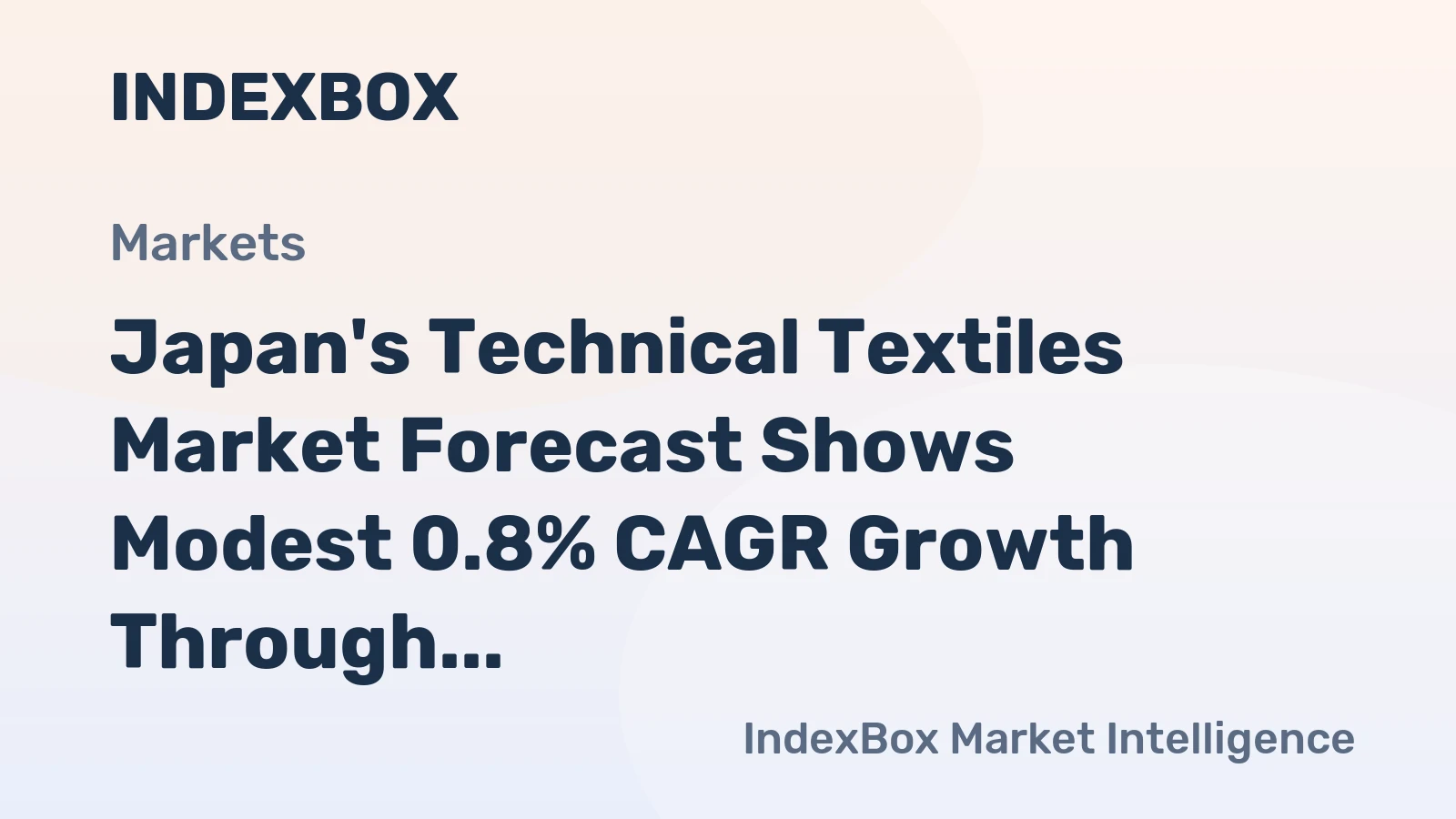 Japan's Technical Textiles Market Forecast Shows Modest 0.8% CAGR Growth Through 2035