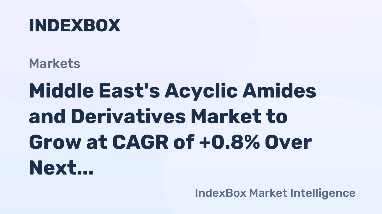Middle East's Acyclic Amides and Derivatives Market to Grow at CAGR of +0.8% Over Next Decade