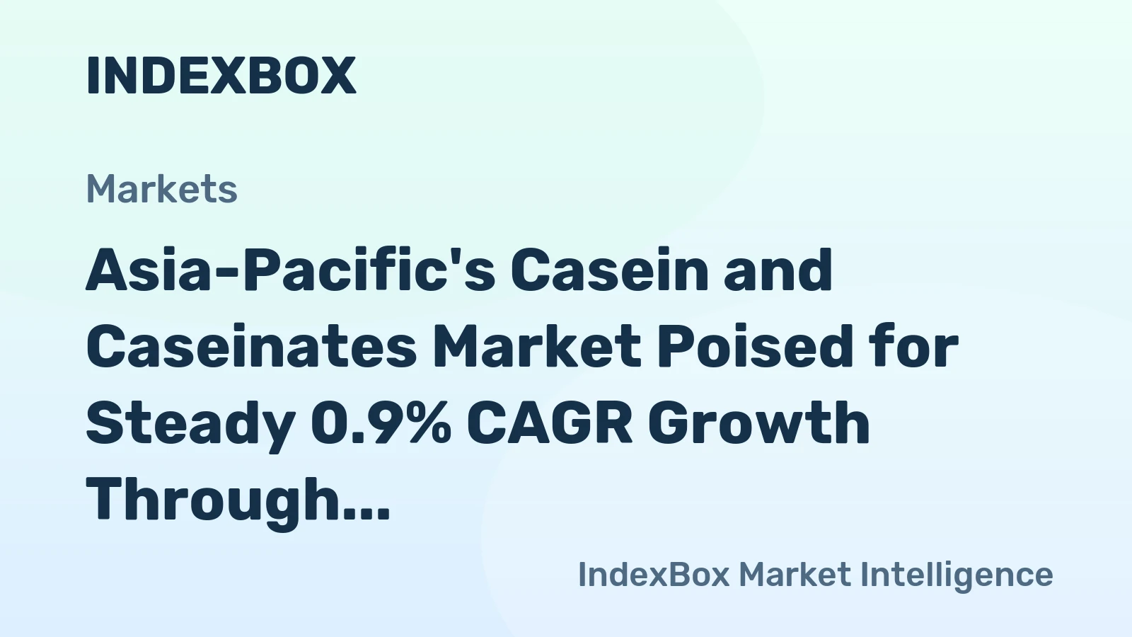 Asia-Pacific's Casein and Caseinates Market Poised for Steady 0.9% CAGR Growth Through 2035