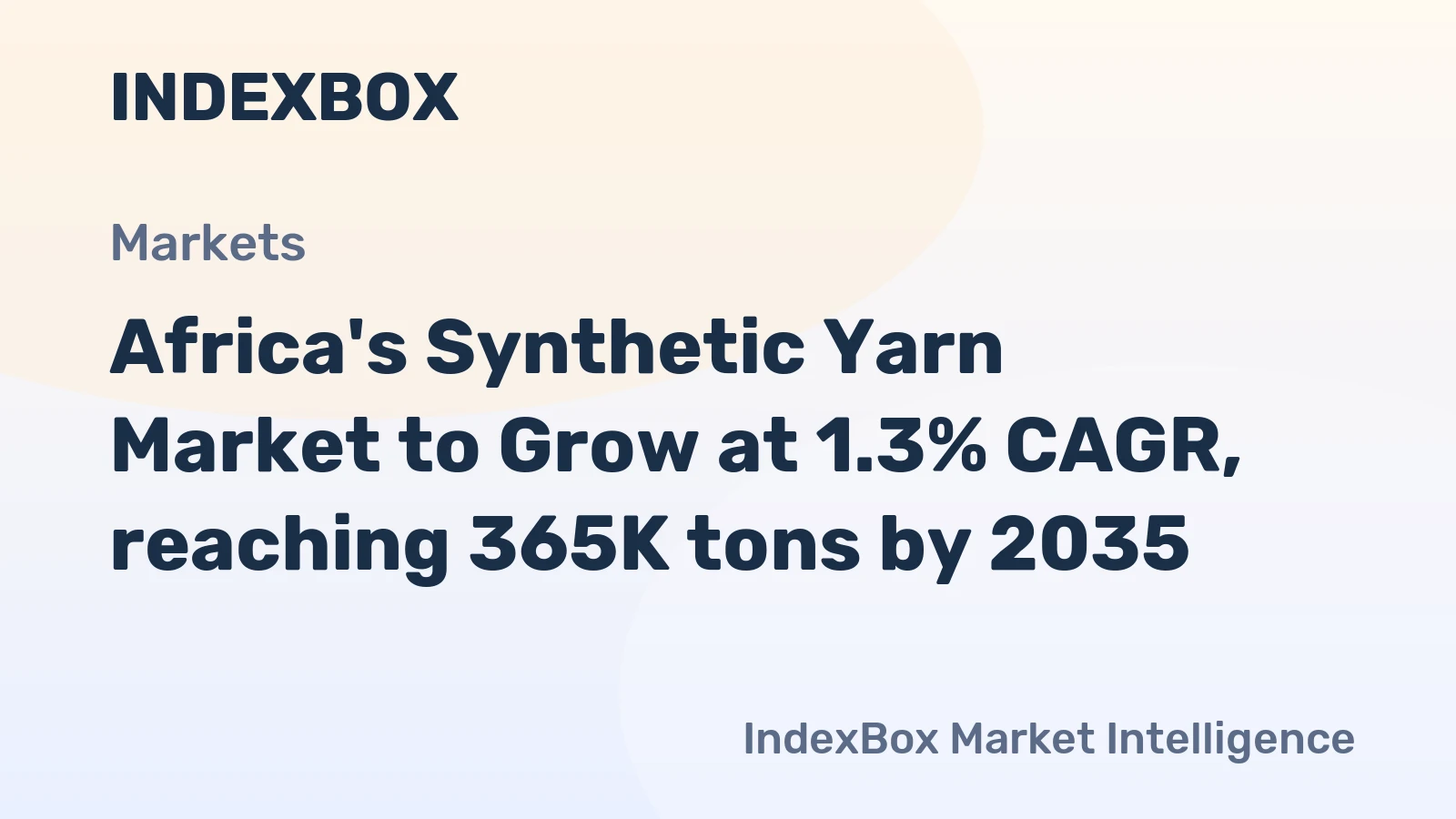 Africa's Synthetic Yarn Market to Grow at 1.3% CAGR, reaching 365K tons by 2035