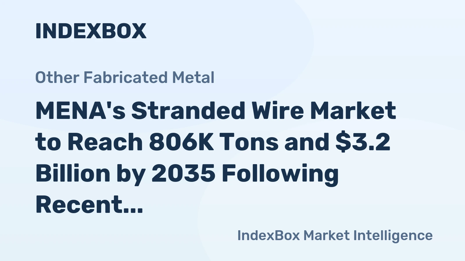 MENA's Stranded Wire Market to Reach 806K Tons and $3.2 Billion by 2035 Following Recent Contraction