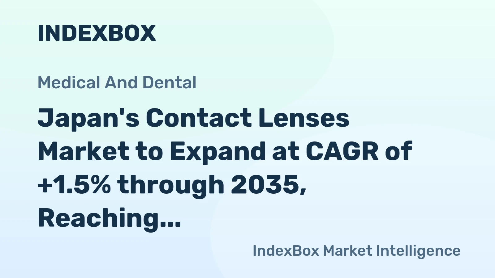 Japan's Contact Lenses Market to Expand at CAGR of +1.5% through 2035, Reaching 5.3B Units