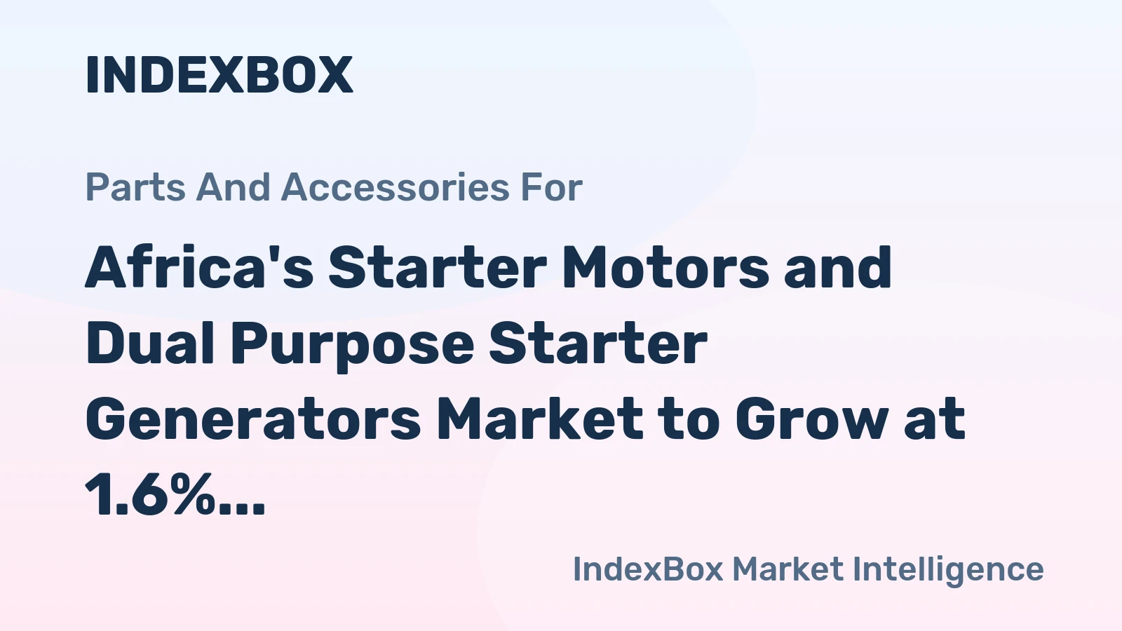 Africa's Starter Motors and Dual Purpose Starter Generators Market to Grow at 1.6% CAGR, Reaching 5.2M Units by 2035