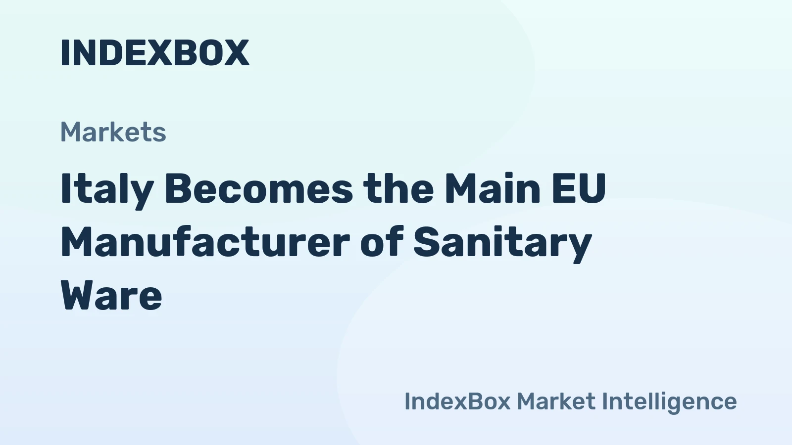 Italy Becomes the Main EU Manufacturer of Sanitary Ware