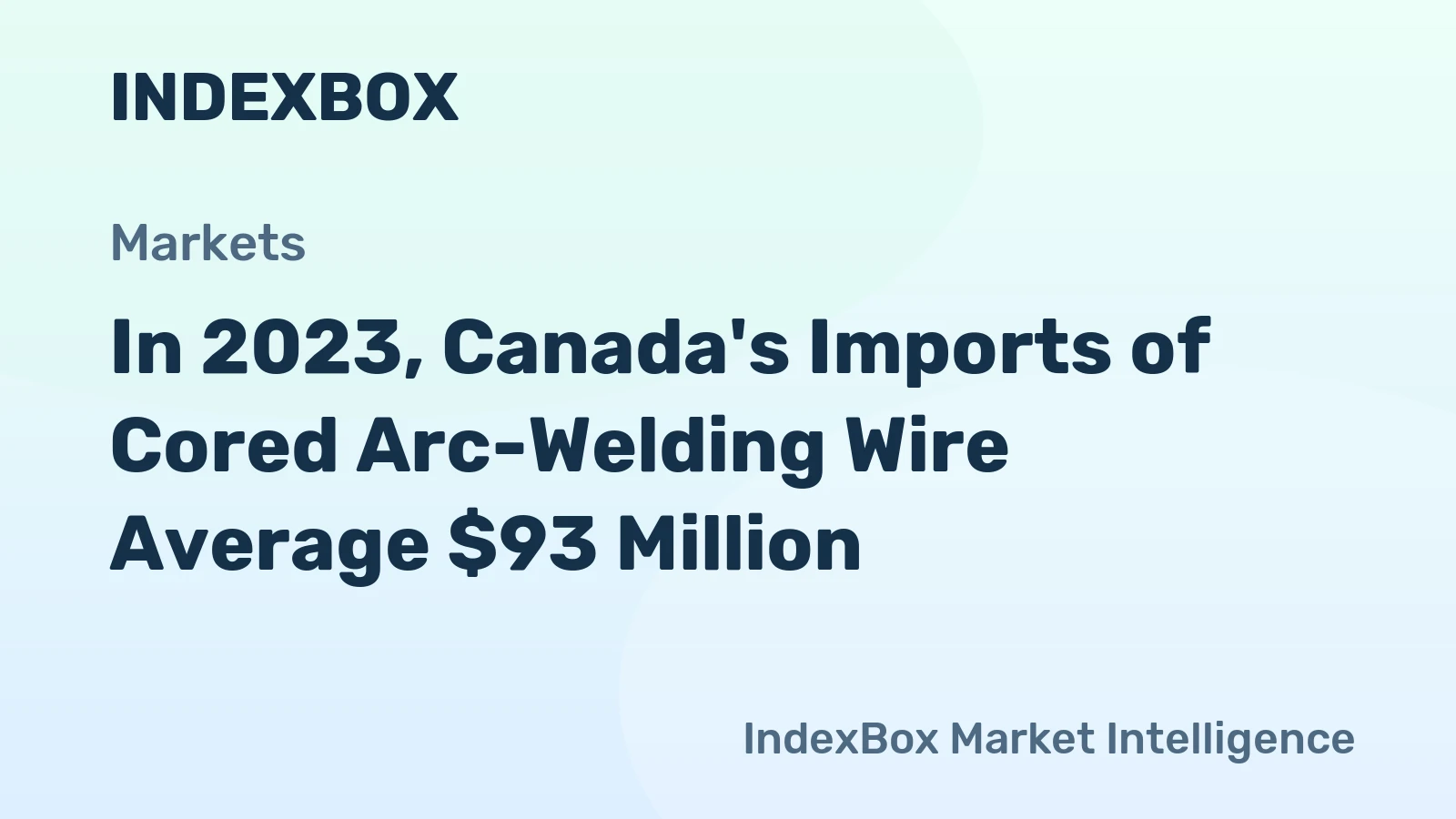 In 2023, Canada's Imports of Cored Arc-Welding Wire Average $93 Million