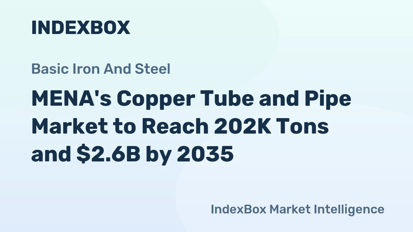 MENA's Copper Tube and Pipe Market to Reach 202K Tons and $2.6B by 2035