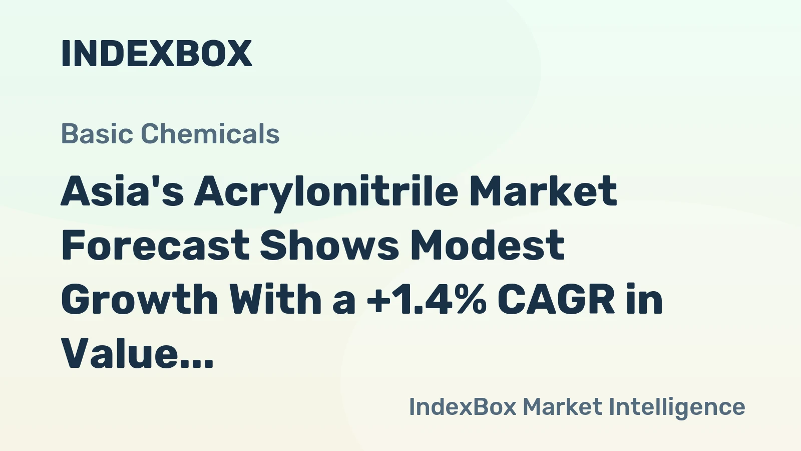 Asia's Acrylonitrile Market Forecast Shows Modest Growth With a +1.4% CAGR in Value