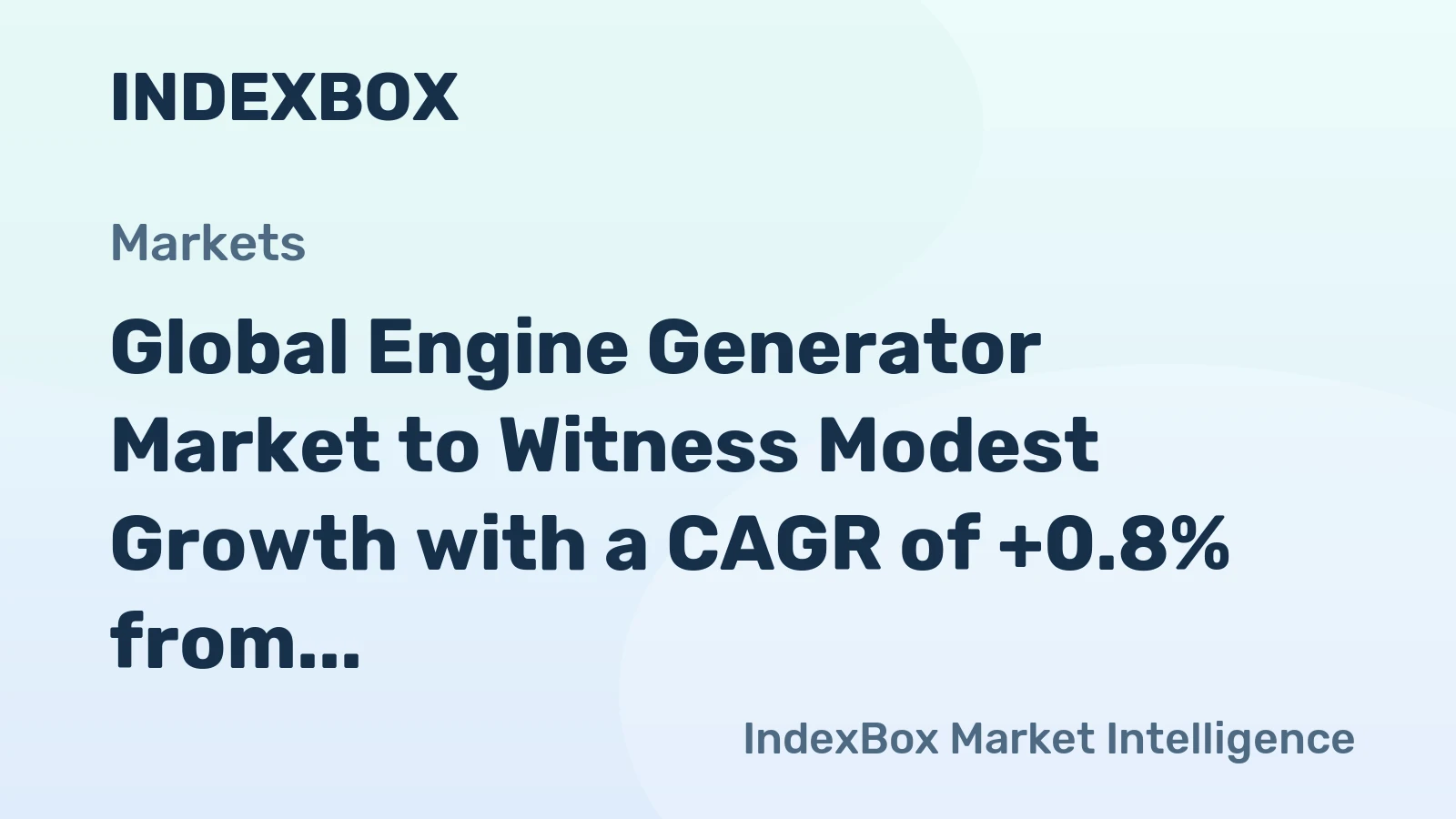 Global Engine Generator Market to Witness Modest Growth with a CAGR of +0.8% from 2024 to 2035