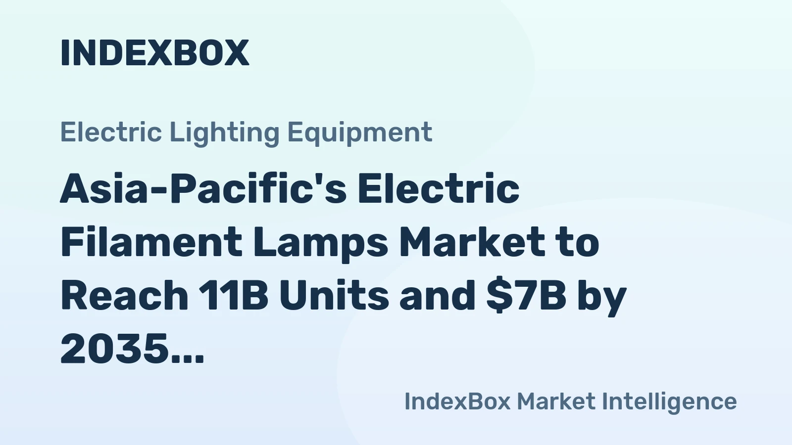 Asia-Pacific's Electric Filament Lamps Market to Reach 11B Units and $7B by 2035, Driven by Increasing Demand