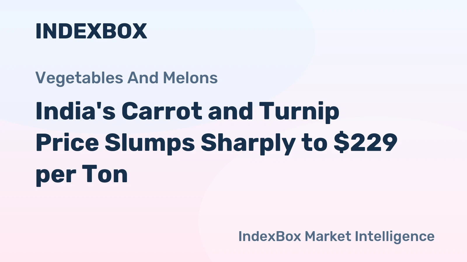 India's Carrot and Turnip Price Slumps Sharply to $229 per Ton