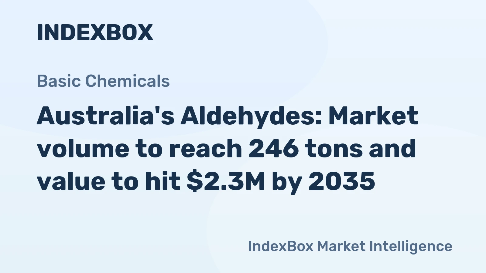 Australia's Aldehydes: Market volume to reach 246 tons and value to hit $2.3M by 2035