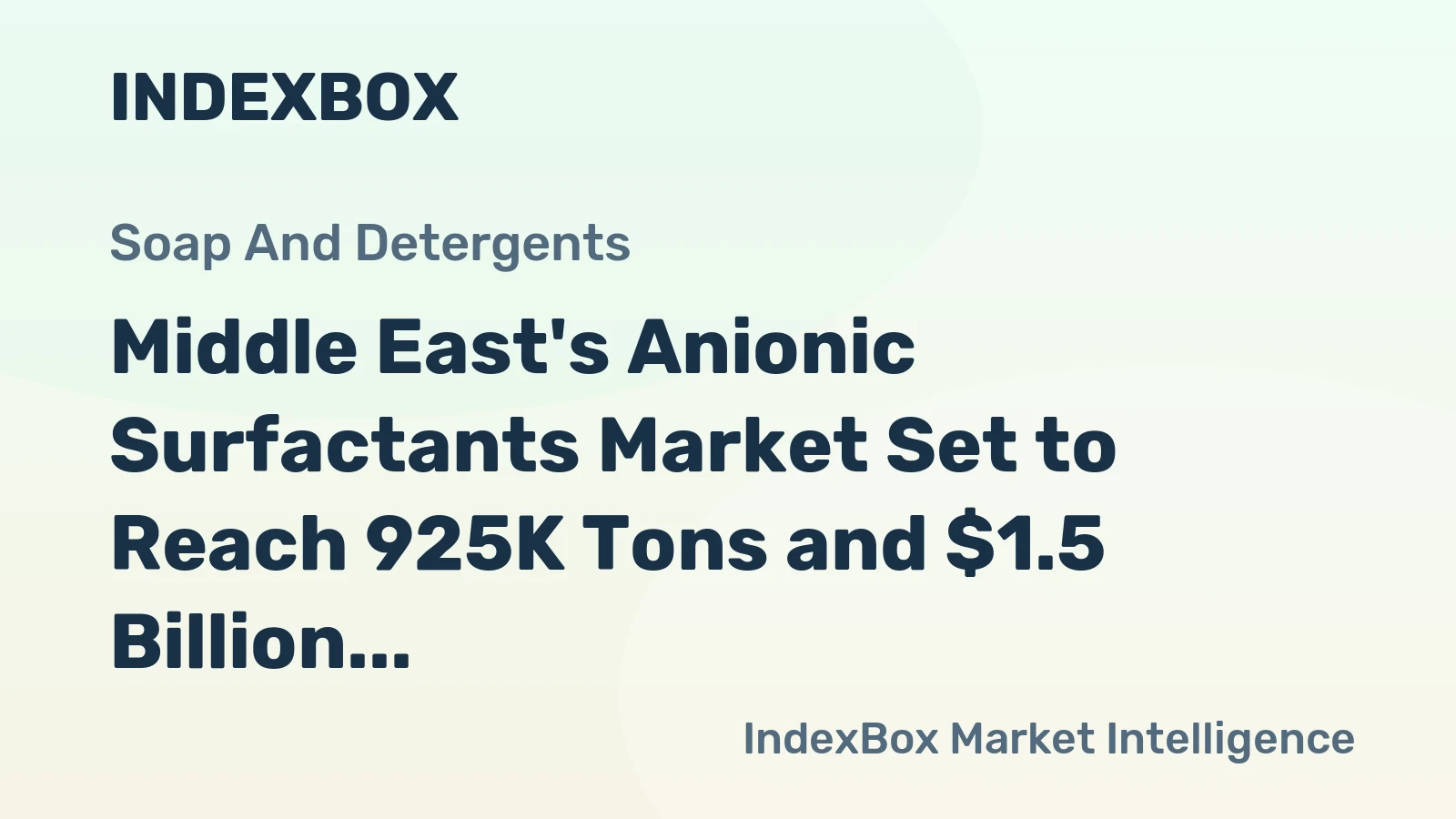 Middle East's Anionic Surfactants Market Set to Reach 925K Tons and $1.5 Billion by 2035