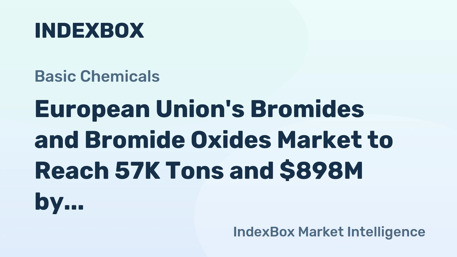 European Union's Bromides and Bromide Oxides Market to Reach 57K Tons and $898M by 2035, Driven by Increasing Demand