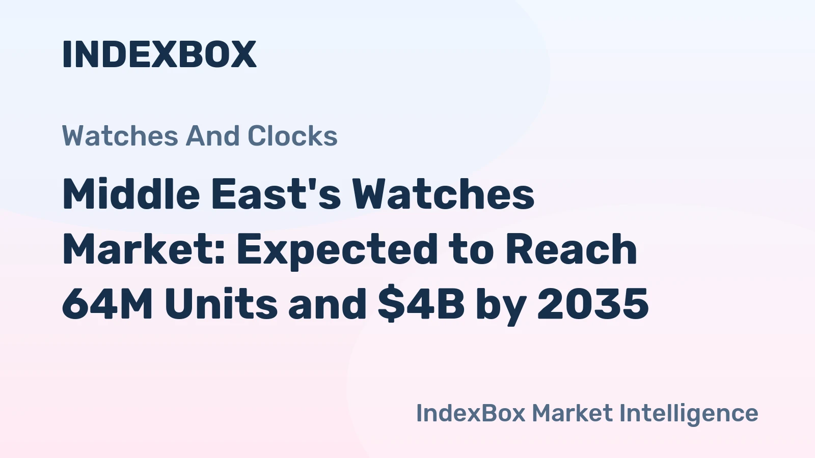Middle East's Watches Market: Expected to Reach 64M Units and $4B by 2035