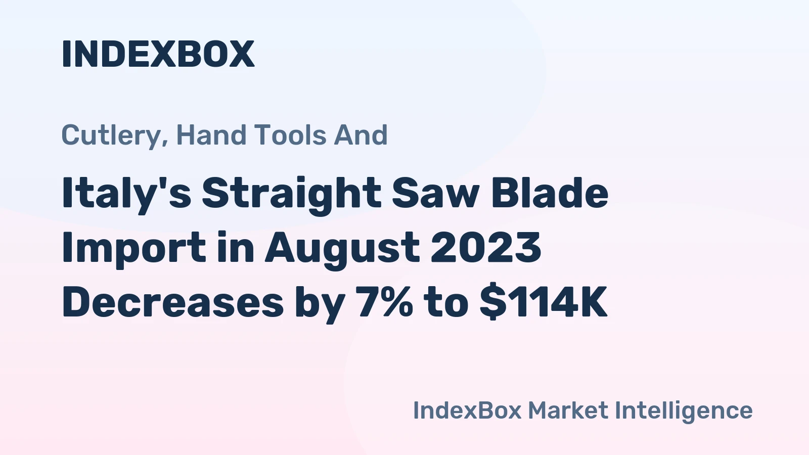 Italy's Straight Saw Blade Import in August 2023 Decreases by 7% to $114K