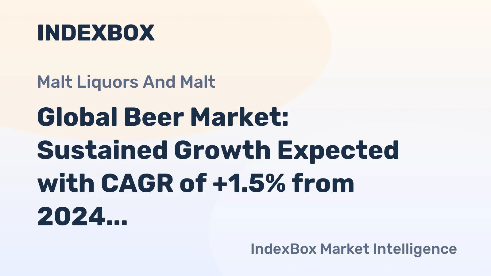 Global Beer Market: Sustained Growth Expected with CAGR of +1.5% from 2024 to 2035