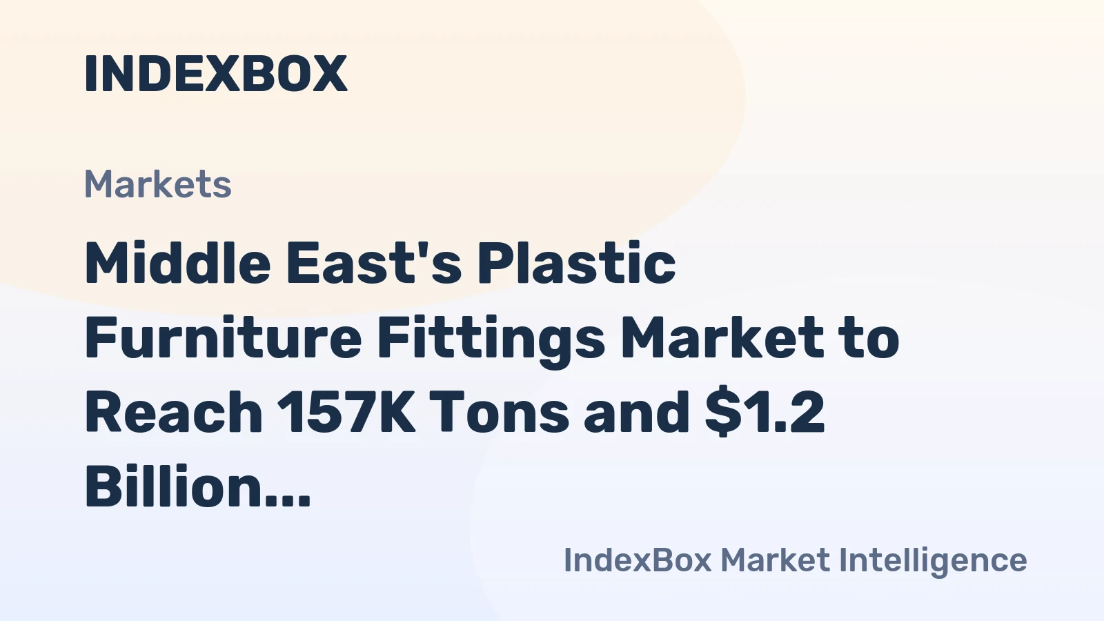 Middle East's Plastic Furniture Fittings Market to Reach 157K Tons and $1.2 Billion by 2035