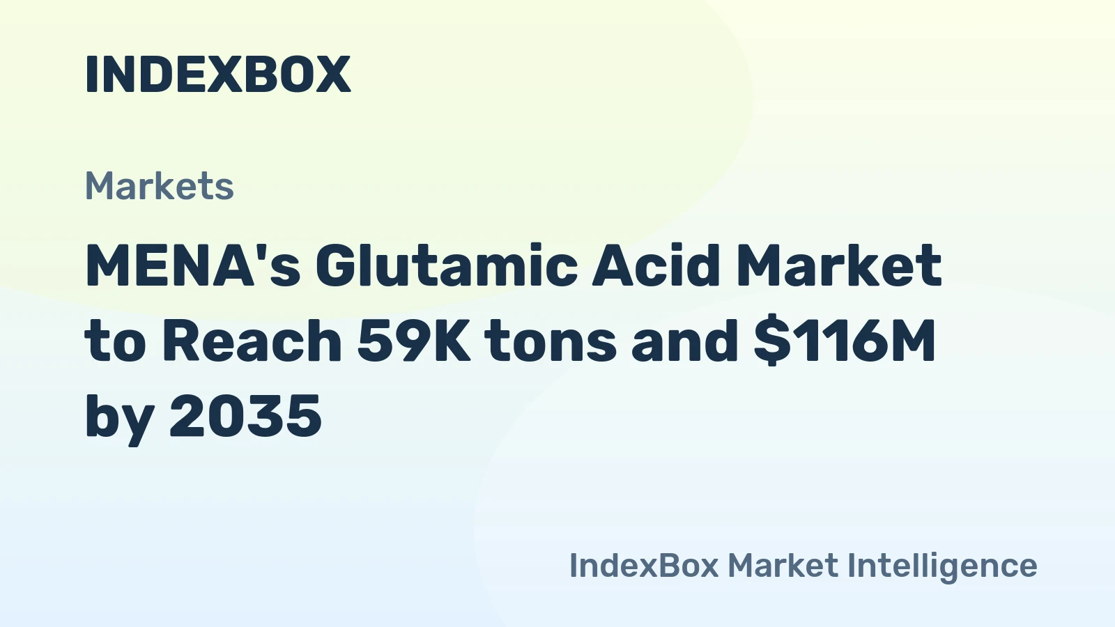 MENA's Glutamic Acid Market to Reach 59K tons and $116M by 2035