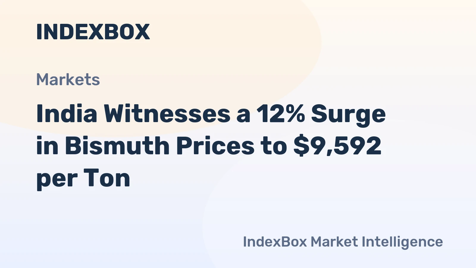 India Witnesses a 12% Surge in Bismuth Prices to $9,592 per Ton