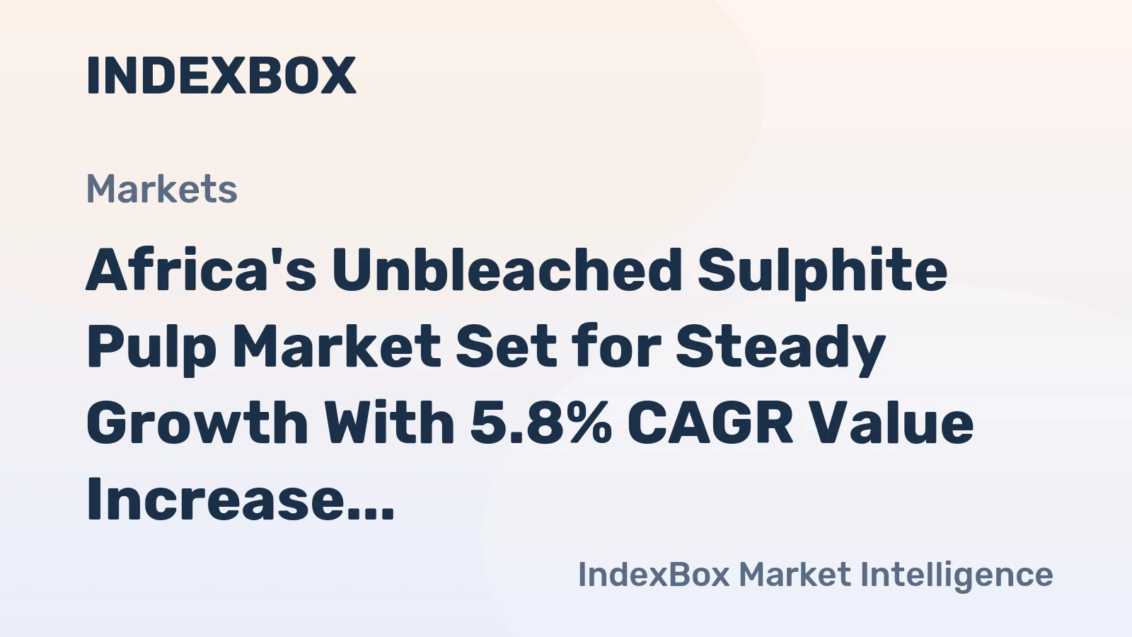 Africa's Unbleached Sulphite Pulp Market Set for Steady Growth With 5.8% CAGR Value Increase