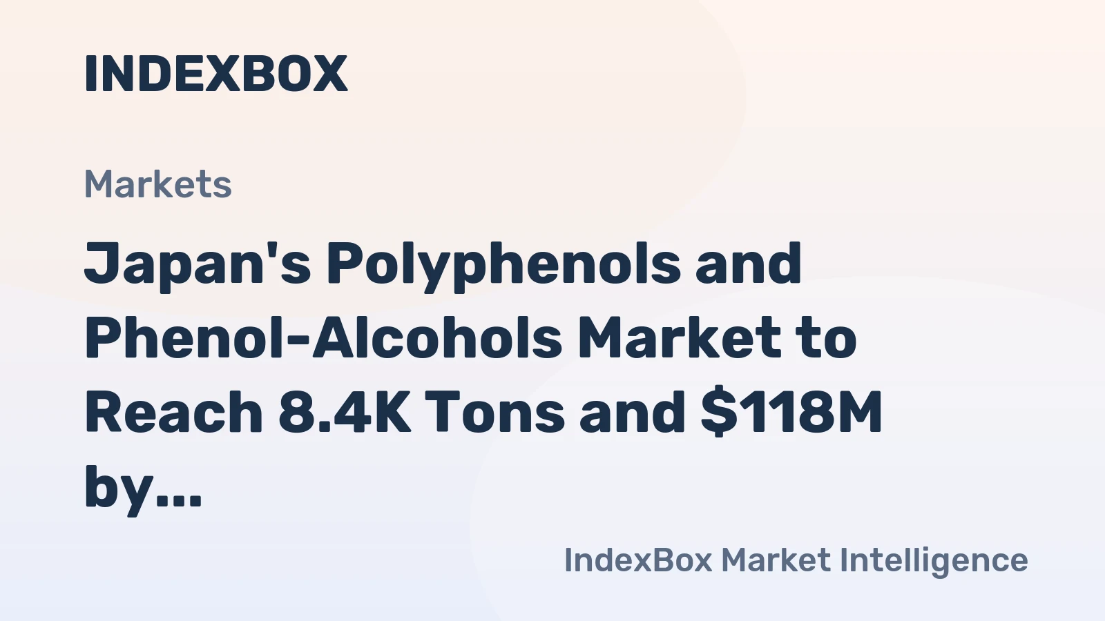Japan's Polyphenols and Phenol-Alcohols Market to Reach 8.4K Tons and $118M by 2035
