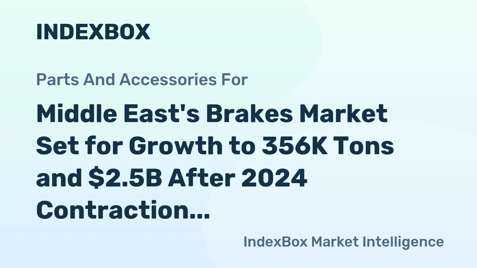 Middle East's Brakes Market Set for Growth to 356K Tons and $2.5B After 2024 Contraction